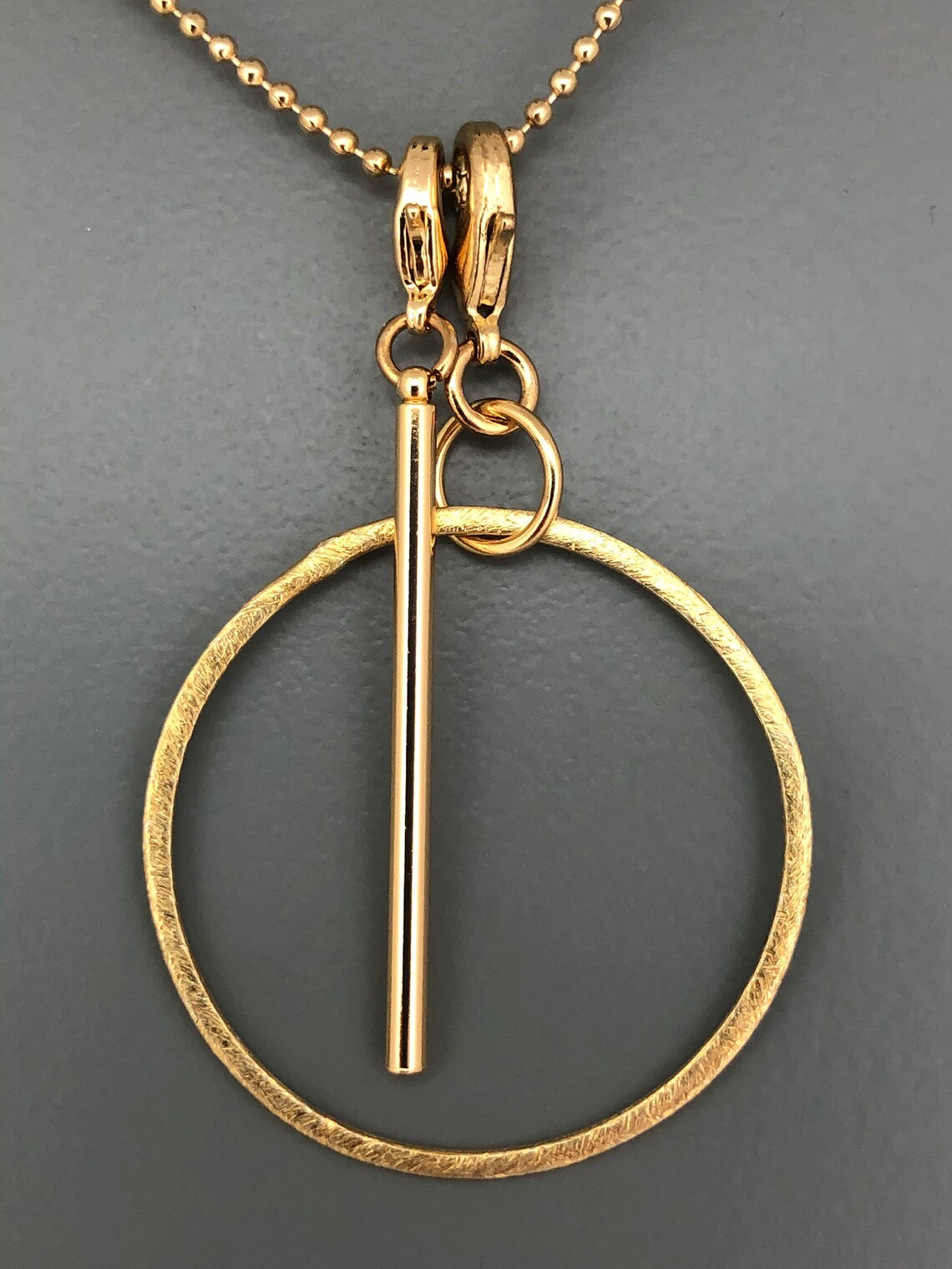 Rod Pendant Charm Gold-plated Chain Simple Beautiful - Etsy