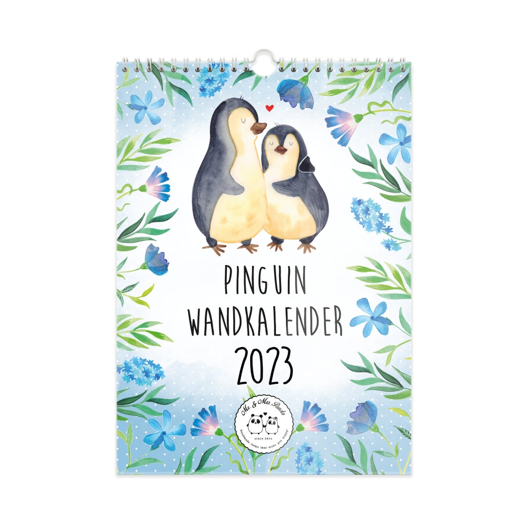 A3 Wall Calendar Penguin, Annual Planner, Annual Calendar, Penguins ...