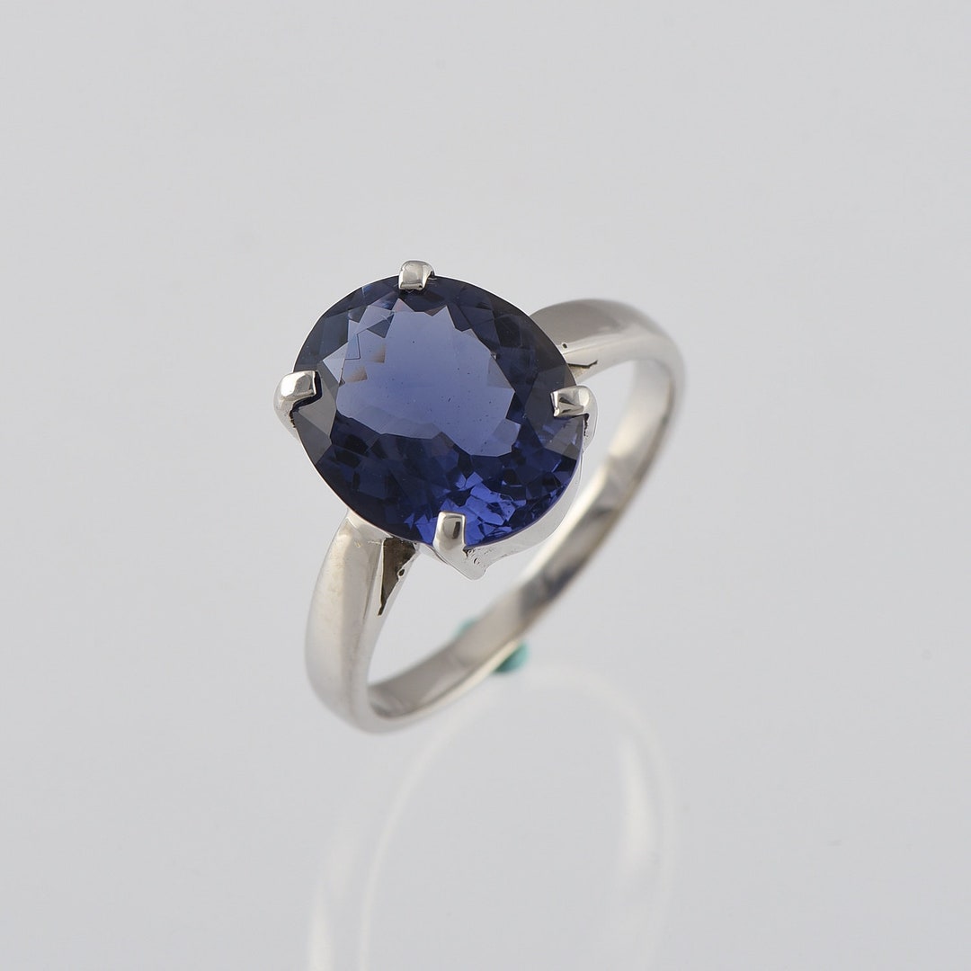 Natural Blue Iolite Ring , 925 Sterling Silver Iolite Ring - Oval Cut ...