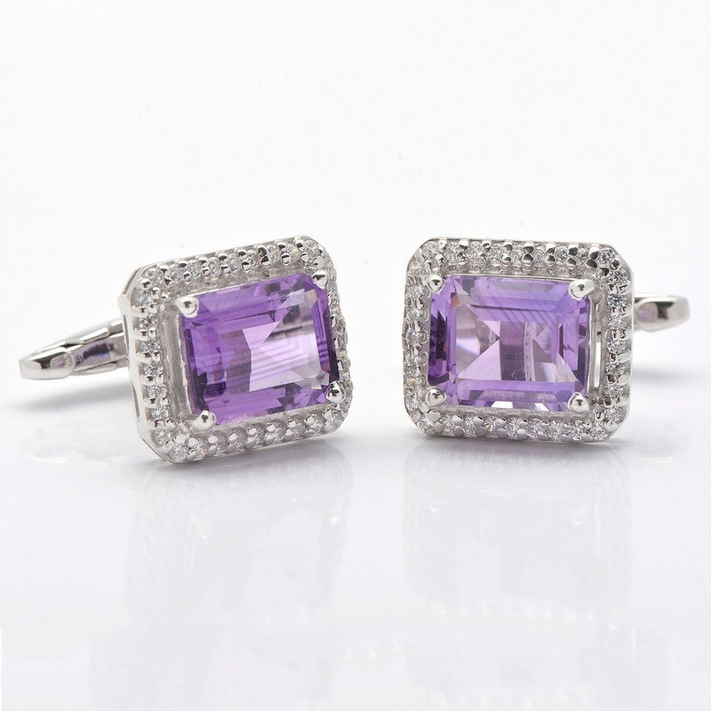 Amethyst Cufflinks - Etsy