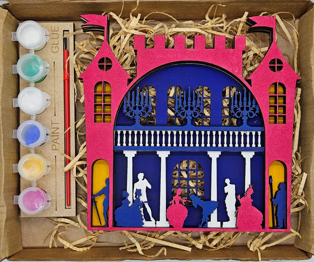 Cinderella Castle Painting Kit for Kids | 5-layer DIY MDF Craft Set ...