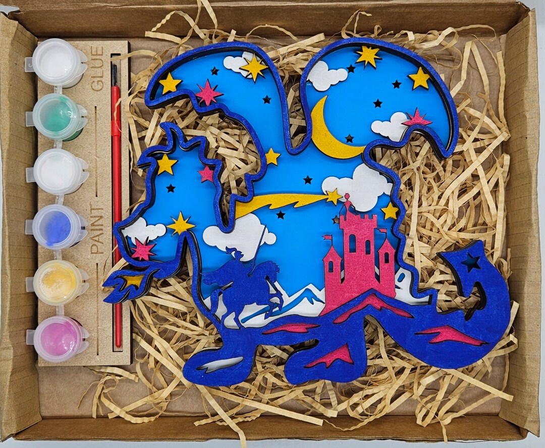 Kid's Paint Kit Mystical Dragon Kid's Art Paint Set Painting Art ...