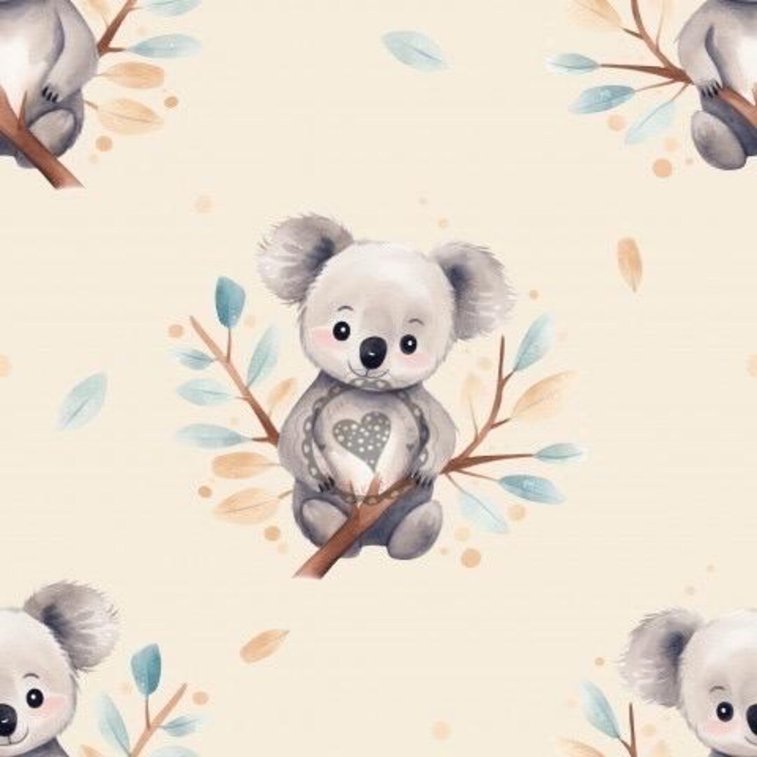 Own Production Meterware Koala Beige Bear French Terry Jersey Minky ...