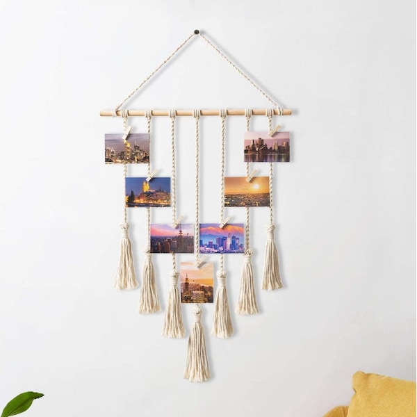 Macrame Photo Hanger - Etsy