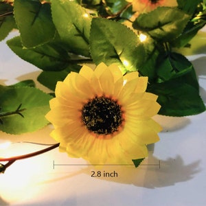 Sunflower Garland String Lights: 20 LED, 6.56ft Battery Operated Fairy ...
