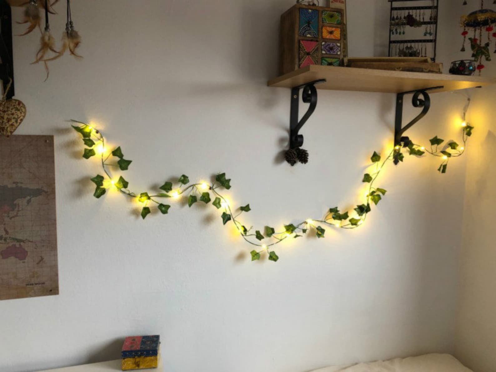 6.5ft Artificial Leaf Ivy String Lights Vine Garland Wreath | Etsy