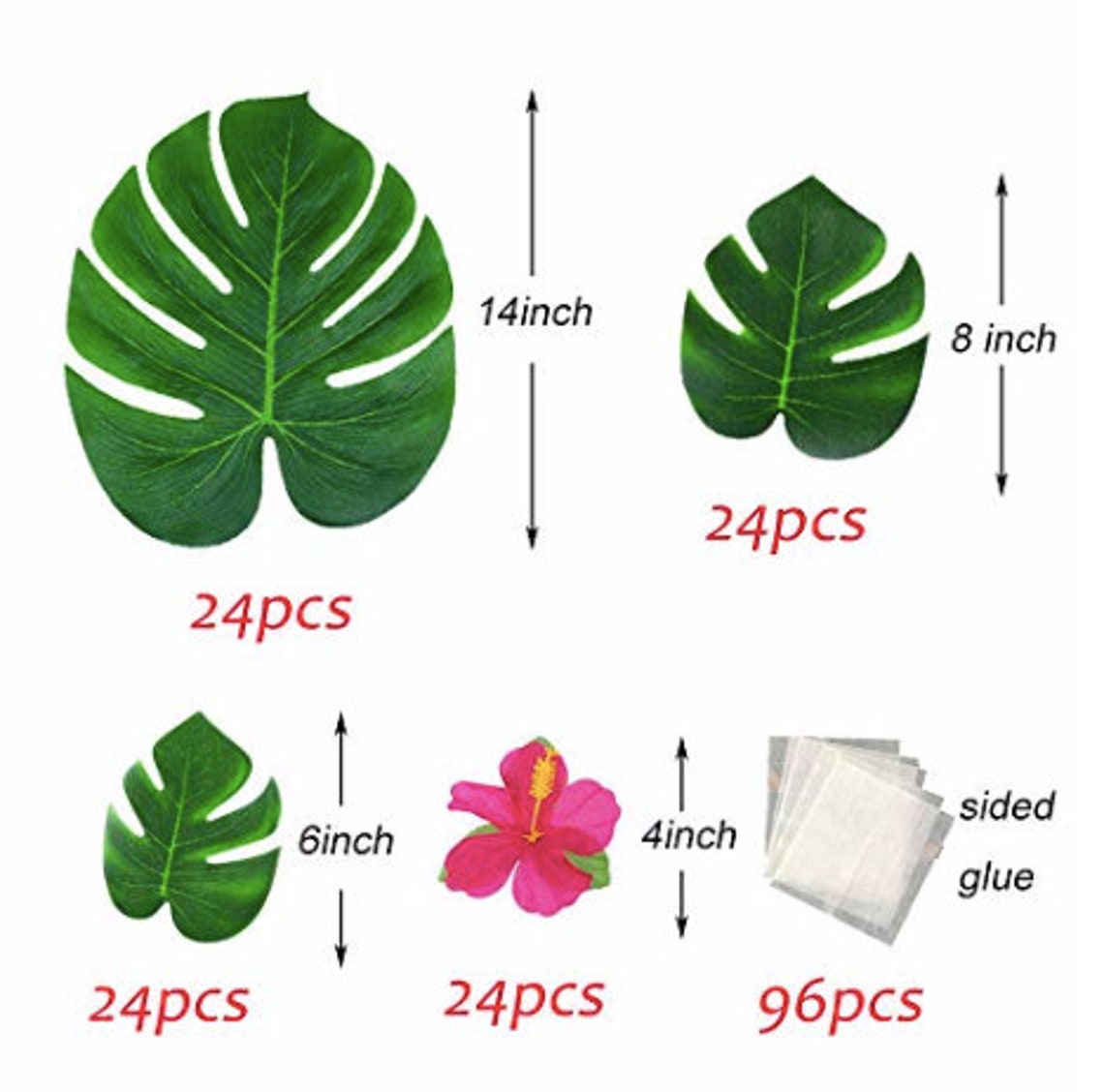 96pcs Tropical Palm Leaves Decorations Jungle Theme Party - Etsy