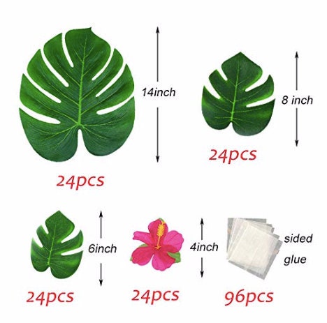 96pcs Tropical Palm Leaves Decorations Jungle Theme Party - Etsy