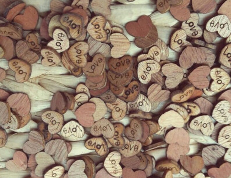 300pcs DIY Rustic Wooden Love Heart Table Scatter Decoration - Etsy