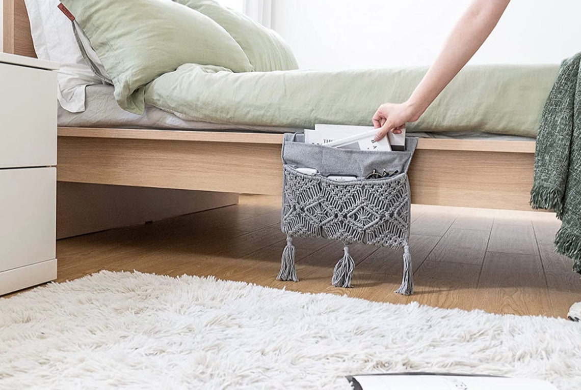 Macrame Sofa Armrest Organizer Remote Control Holder Magazine | Etsy