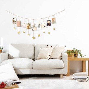 Gold Star Photo Display: Wooden Star Garland With Clips - Etsy