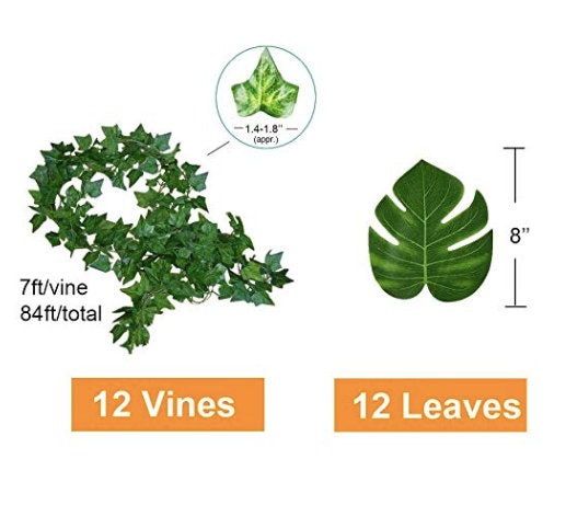 COMBO 84FT Artificial Vines With Leaves Fake Ivy Foliage | Etsy
