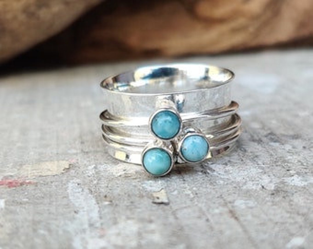 925 Sterling Solid Silver Spinner Ring-spinner Ring-thumb Band Spinner ...