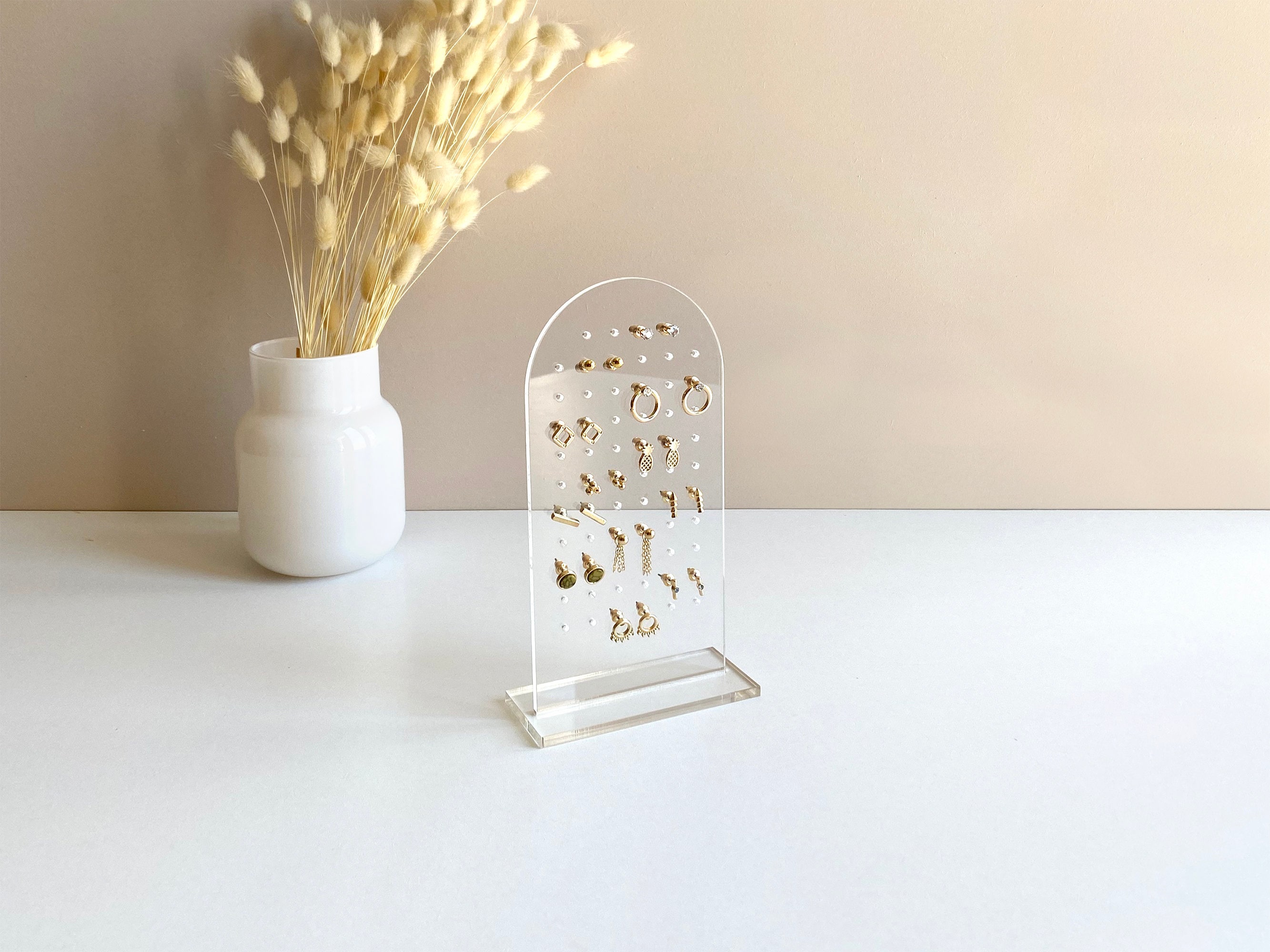 Stud Earring Display Stand | Clear Acrylic Earring Holder | Transparent ...