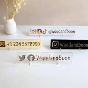 Acrylic Social Media Handle Sign | Small Business Logo Sign | Acrylic ...