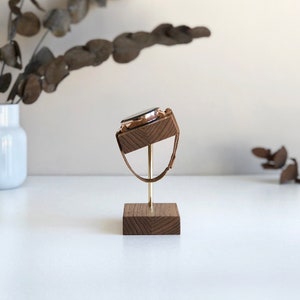 Watch Display With Wood and Brass Single Watch Stand Watch Holder Gift ...