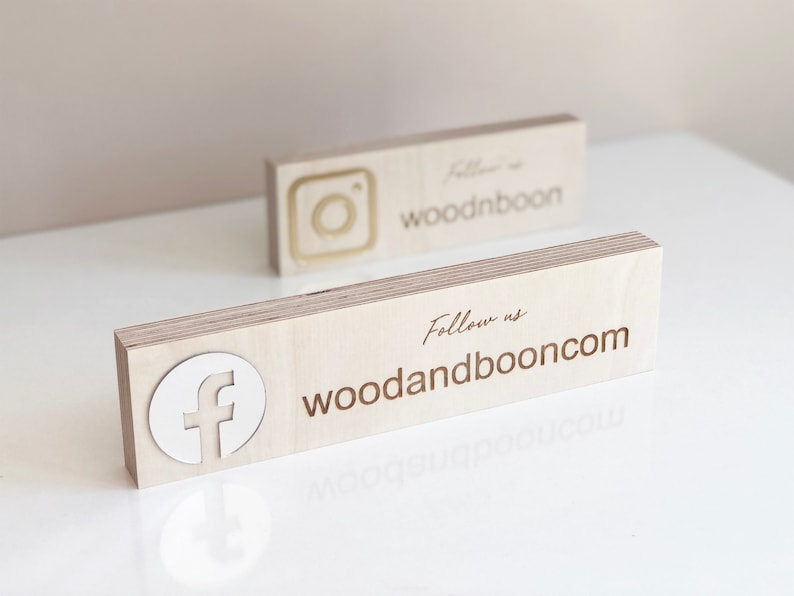 Social Media Sign Small Shop Wooden Sign Minimalist - Etsy