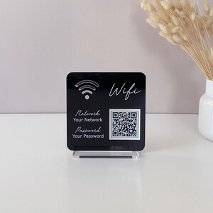 Wifi QR Code Sign | Acrylic Wifi Sign for Guests | Small Business Wifi ...