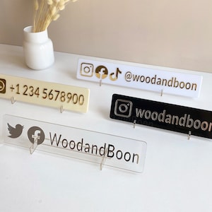 Acrylic Social Media Handle Sign | Small Business Logo Sign | Acrylic ...