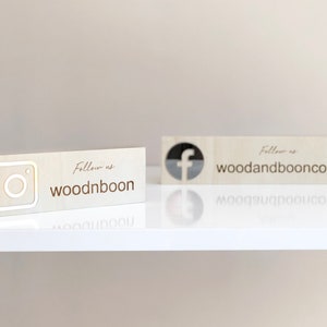 Social Media Sign | Small Shop Wooden Sign | Minimalist Business ...