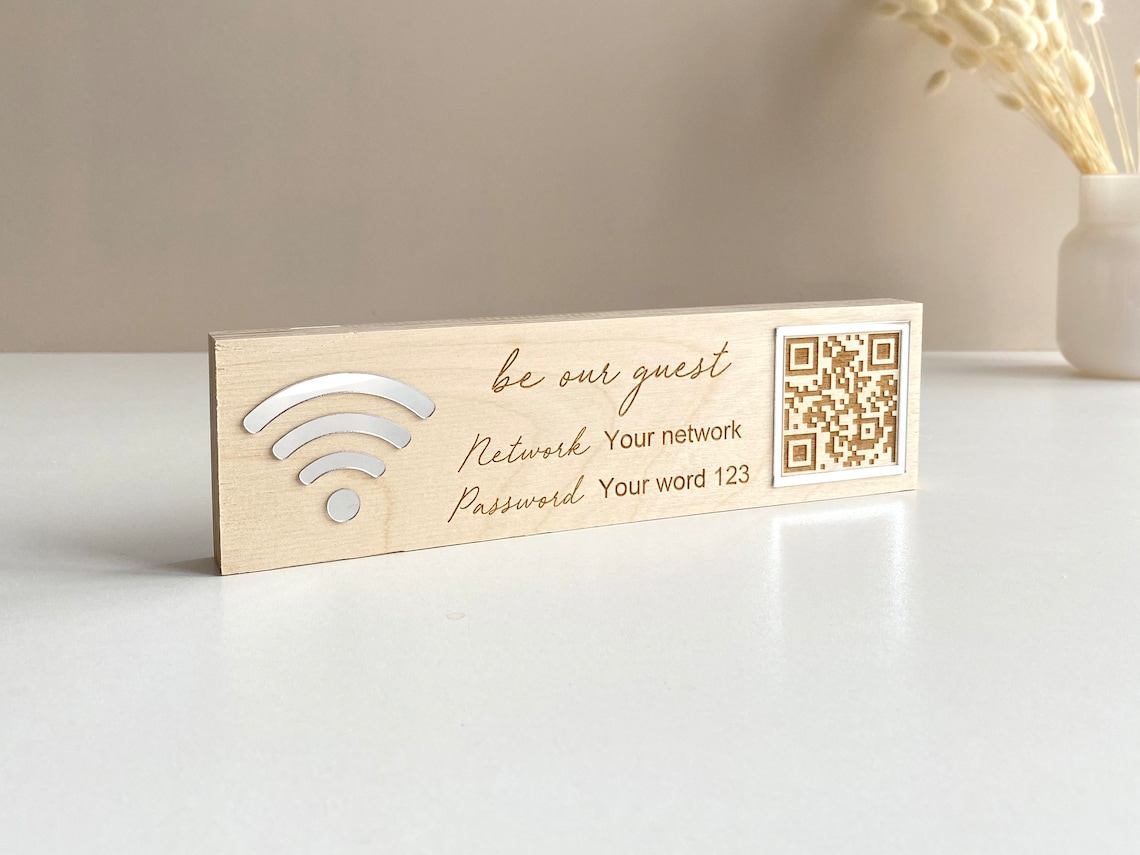Wifi QR Code Sign for Guests Wifi Password Sign - Etsy
