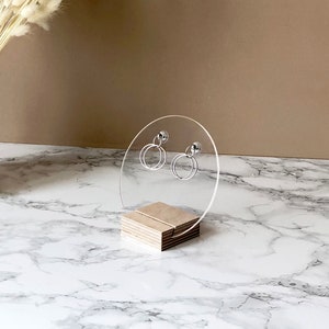 Earrings Display Stand | Clear Acrylic and Wood Earring Holder ...