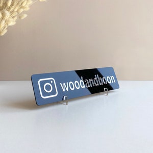 Acrylic Social Media Handle Sign | Small Business Logo Sign | Acrylic ...