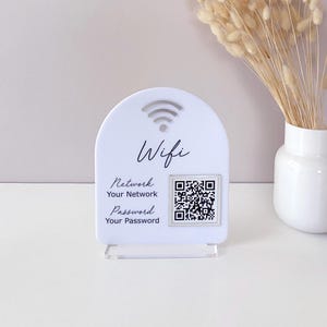 Arch Wifi Sign | Acrylic Wifi QR Code Sign for Guests | Small Business ...