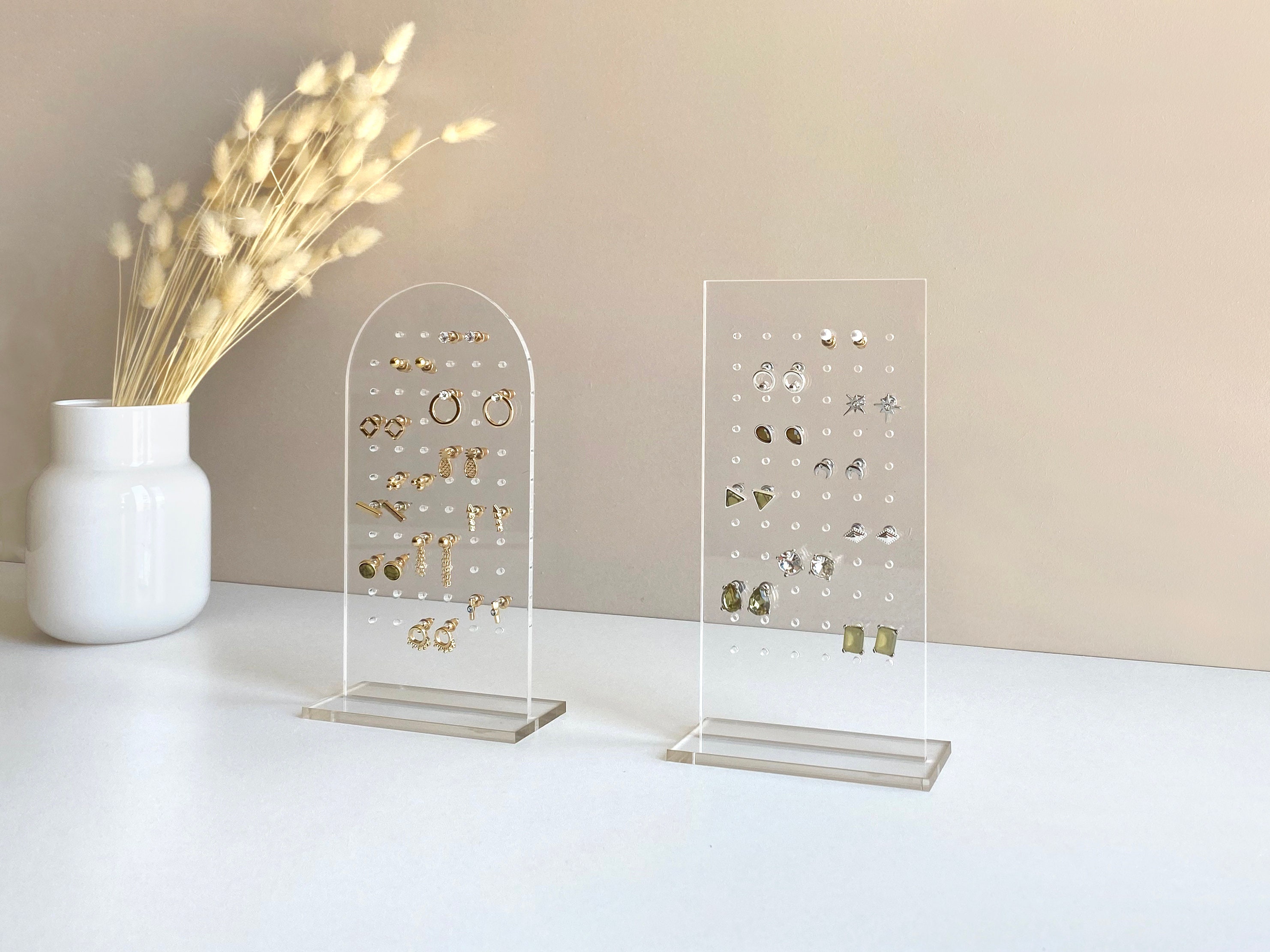 Stud Earring Display Stand | Clear Acrylic Earring Holder | Transparent ...