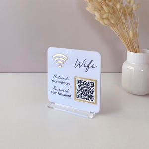 Wifi QR Code Sign | Acrylic Wifi Sign for Guests | Small Business Wifi ...
