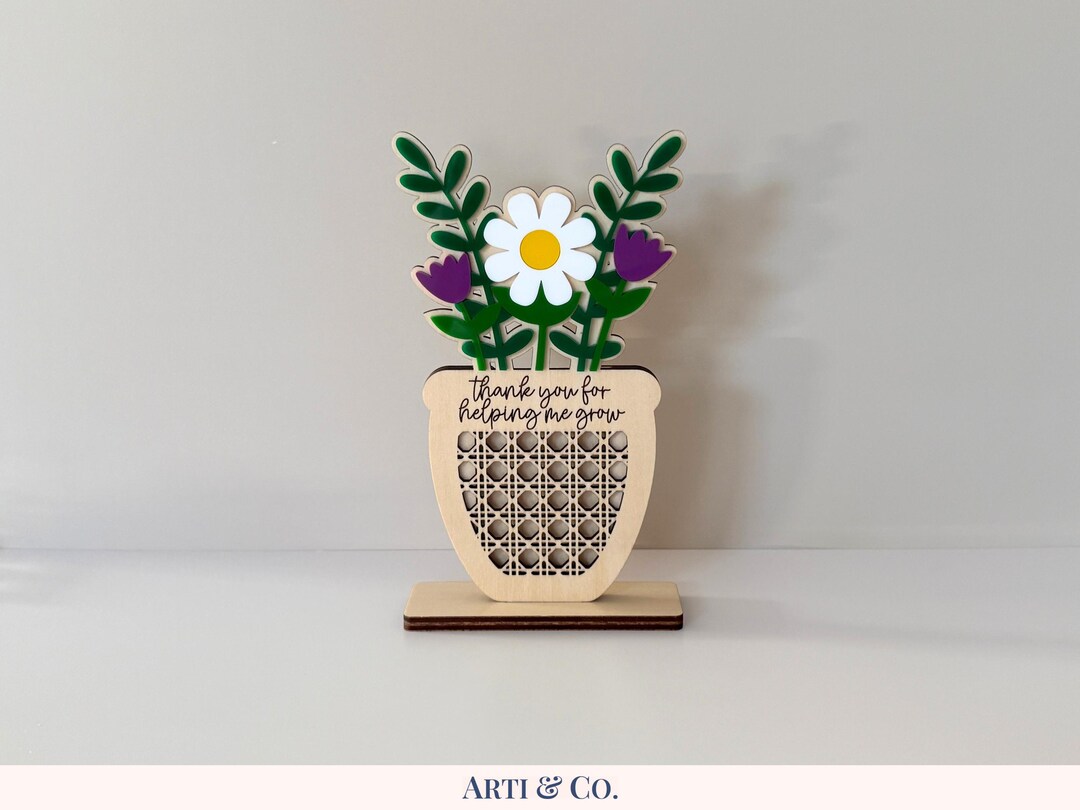 Customizable Acrylic Flowers Gift Card Holder - Etsy