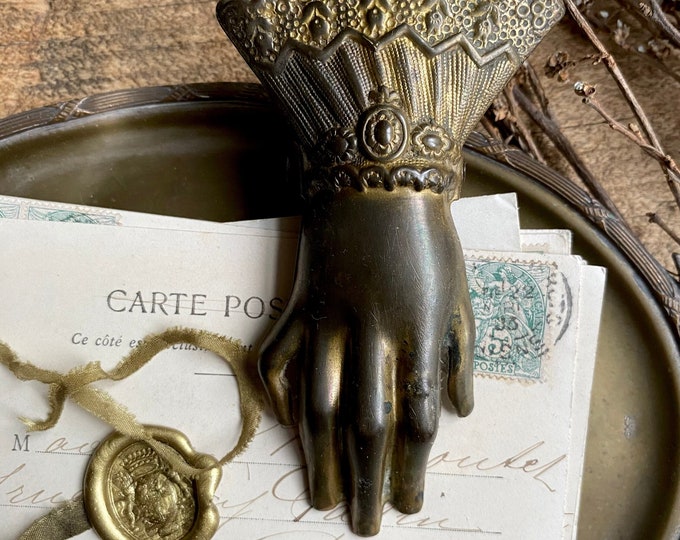 Antique French Mail Clip, Victorian Hand Clip, Mail Clip, Antique Mail ...