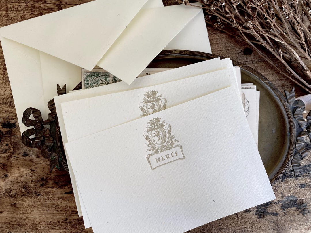 French Note Cards, Note Cards, Notelets, French Notelets, Merci Cards ...