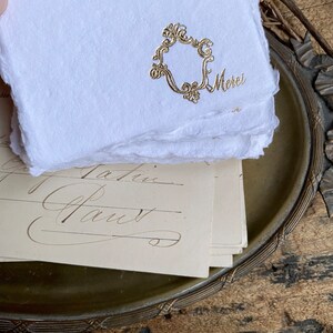 Gold Foil Note Cards, Gold Foil Place Cards, French Note Cards, Paris ...