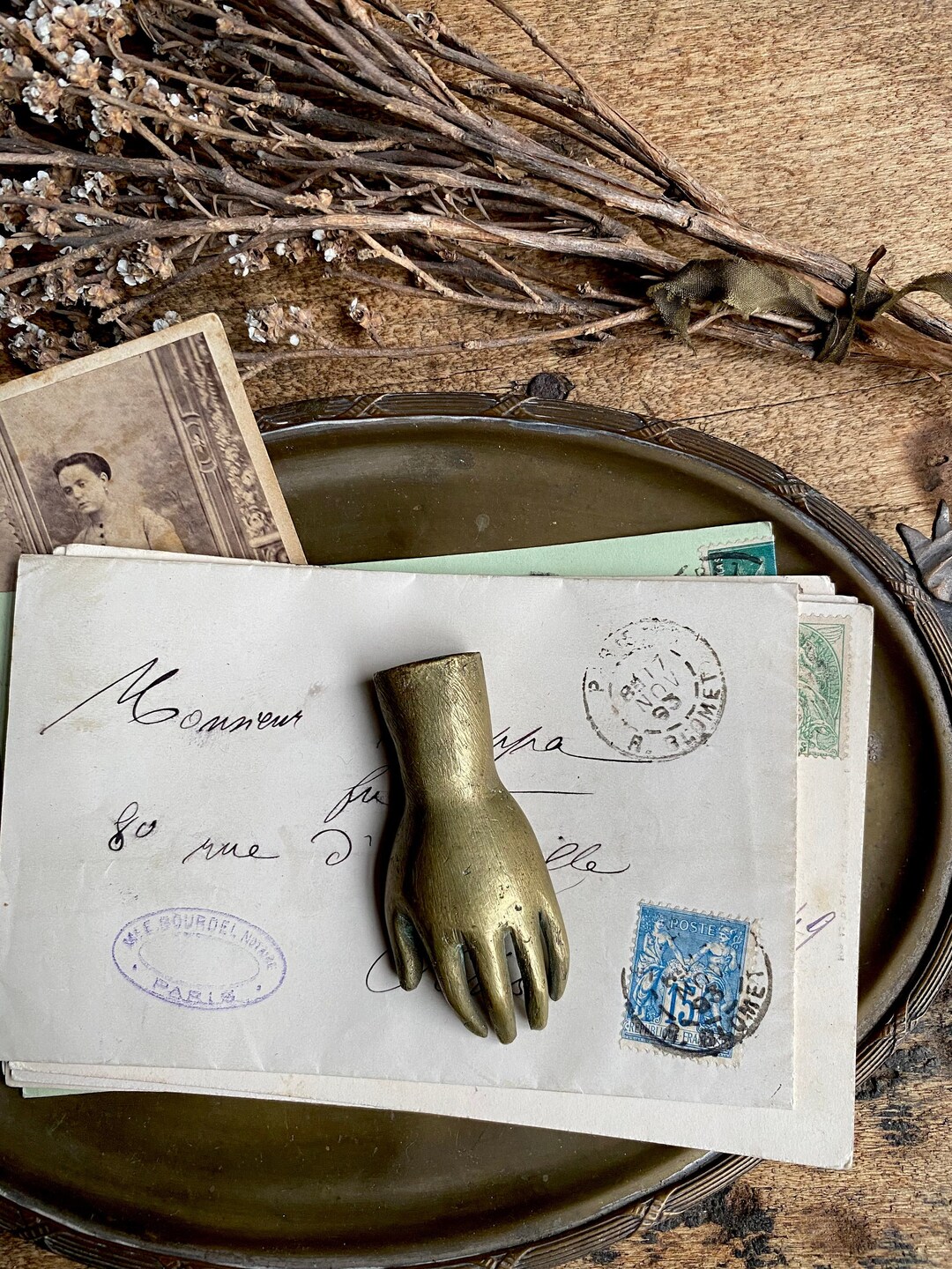 Antique French Mail Clip Victorian Hand Clip Mail Clip - Etsy