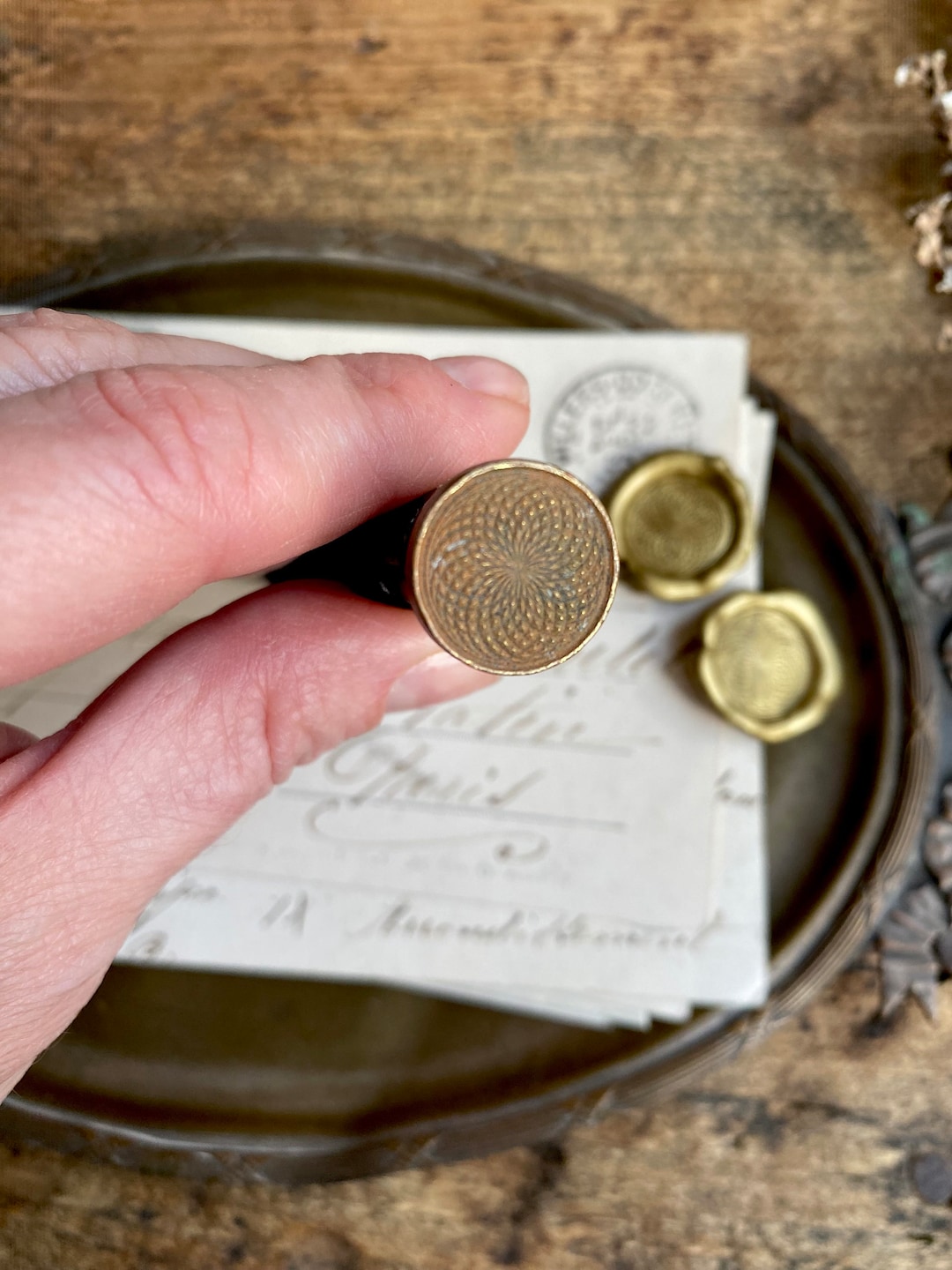 Antique French Wafer Wax Seal Stamp, French Wax Seal, Wax Seal Stamp ...