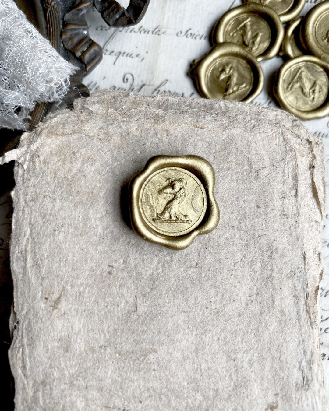 Antique French Wax Seals, Sight Hound Wax Seals, Wax Seals, Self ...