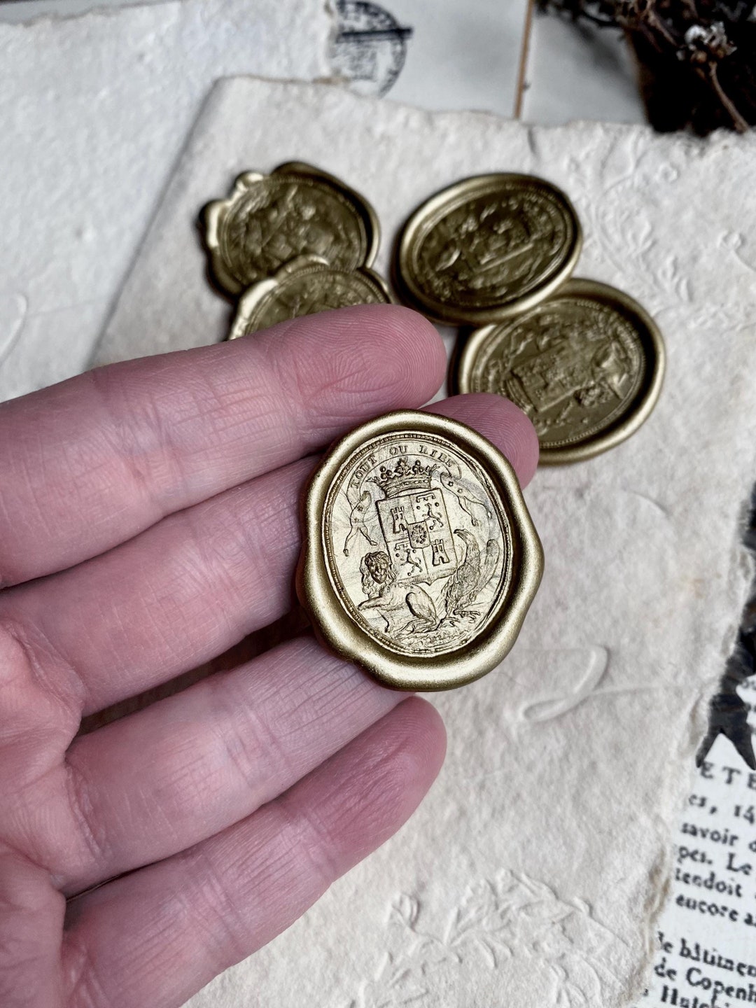 Antique French Wax Seals, Wax Seals, Self Adhesive Wax Seals, Self ...