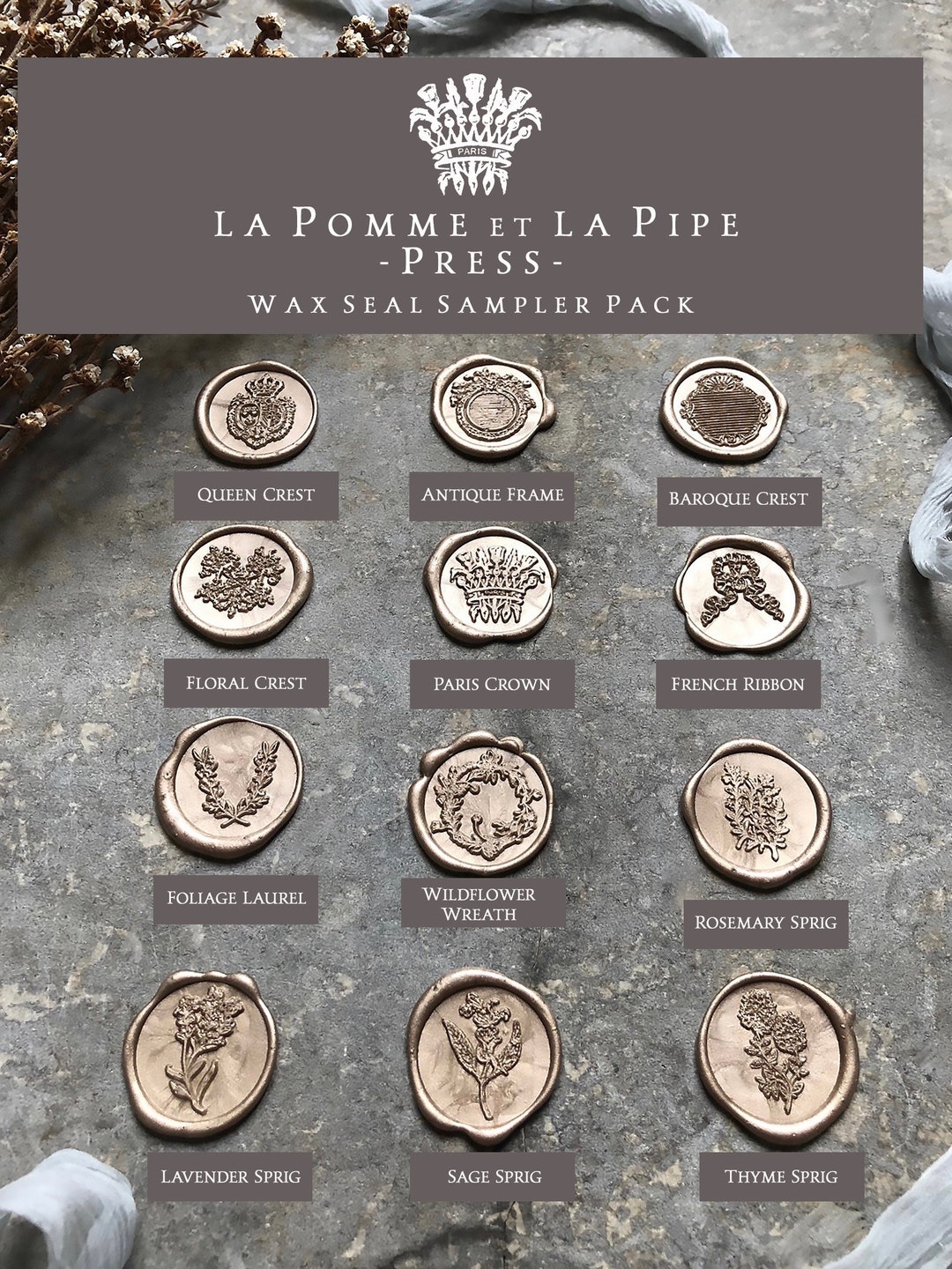 Wax Seal Sampler Pack, Styled Shoot Props, French Wax Seals, Wax Seals ...