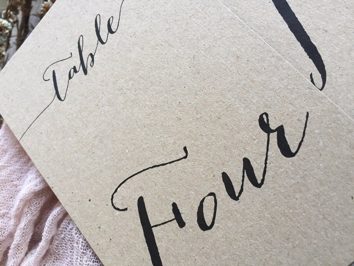 Kraft Table Number Cards Table Number Cards Rustic Table - Etsy