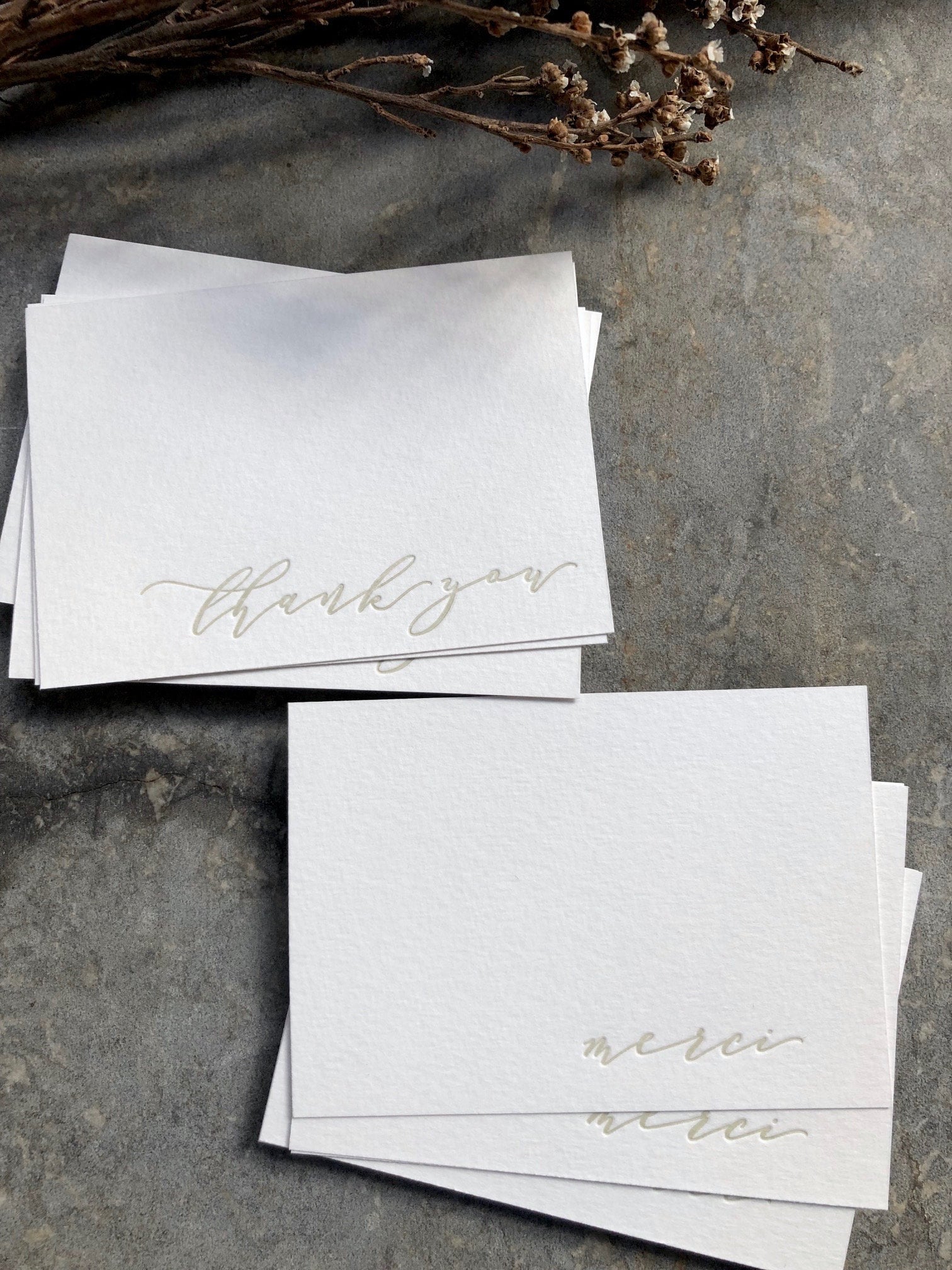 Thank You Note Cards Merci Note Cards Thank You Cards Merci - Etsy