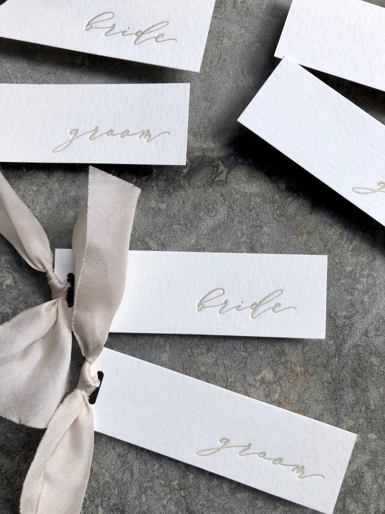 Letterpress Bride and Groom Tags Wedding Tags Letterpress - Etsy