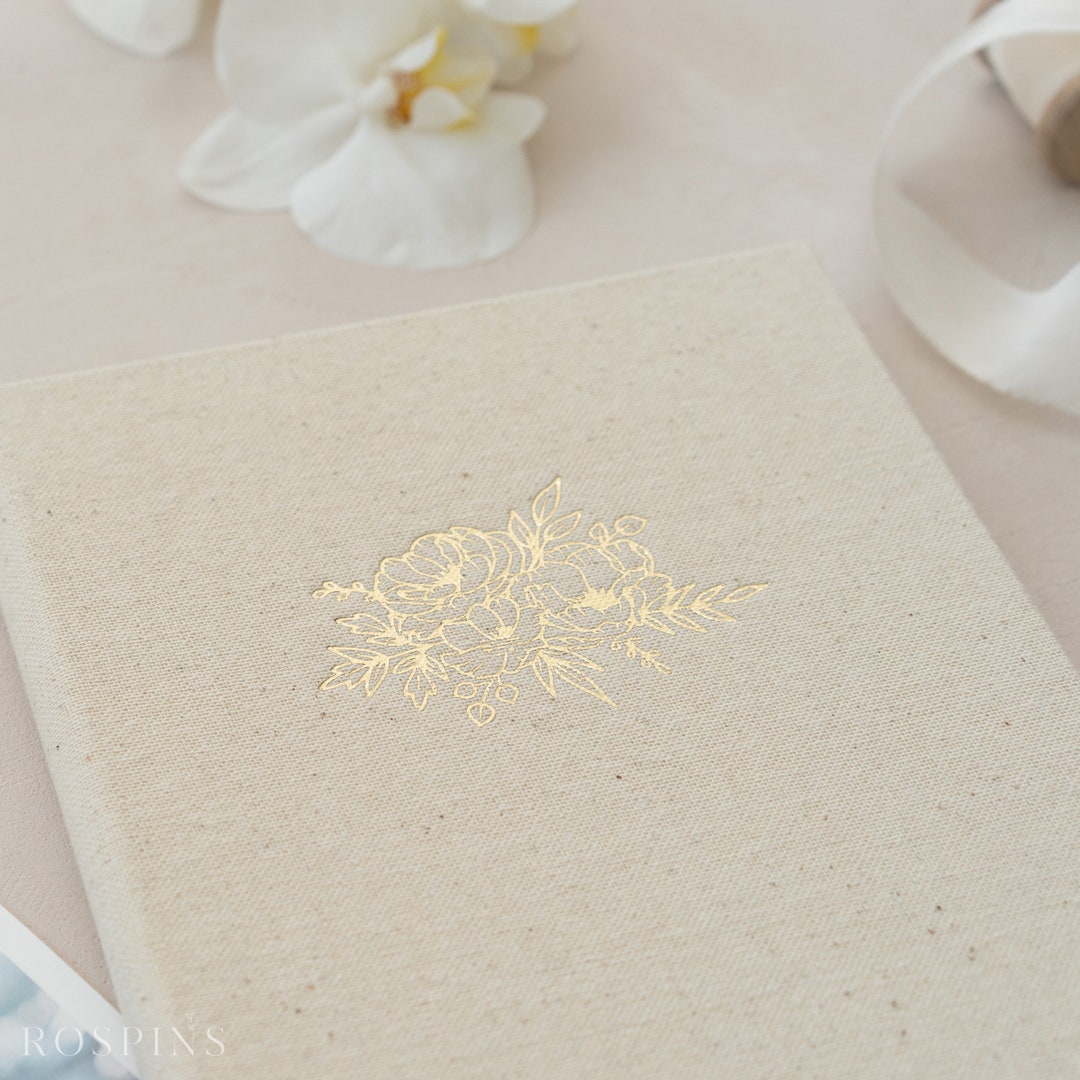Linen Matted Folio - New Natural Linen | Custom Size Folio | Foil Stamped With Logo or Texts - Etsy
