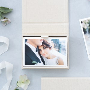 Linen Photo Box - New Natural Linen | Custom Size Wedding Photo Box ...