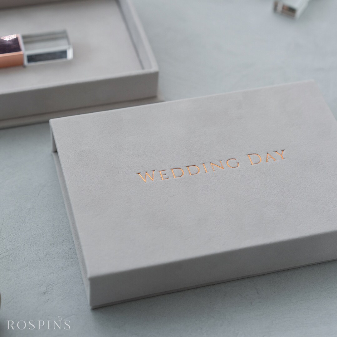 Velvet USB Box - Pale Grey | Custom USB Box Foil Stamped With Logo or ...