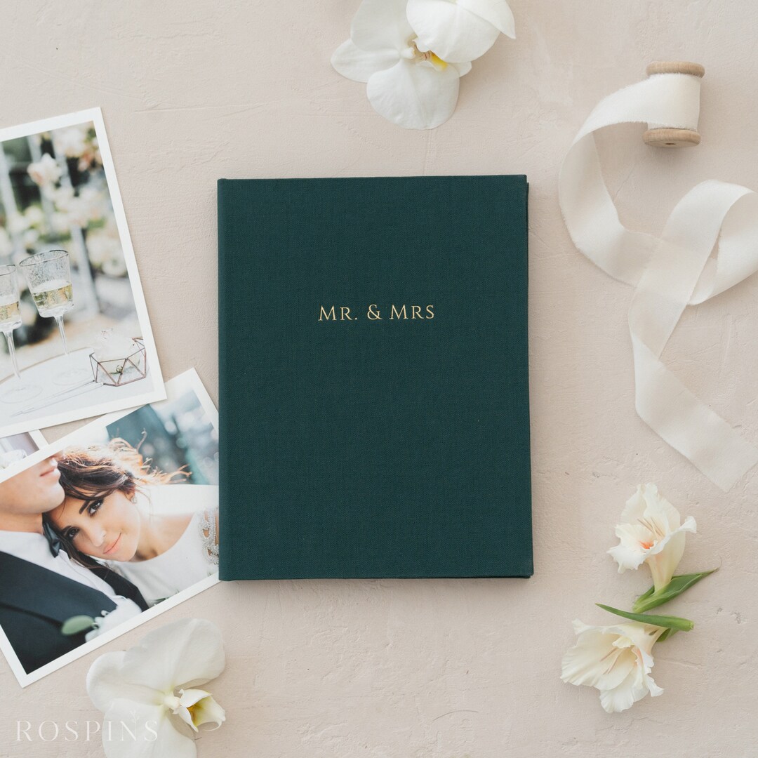 Linen Matted Folio - Emerald Green | Custom Size Folio | Foil Stamped ...