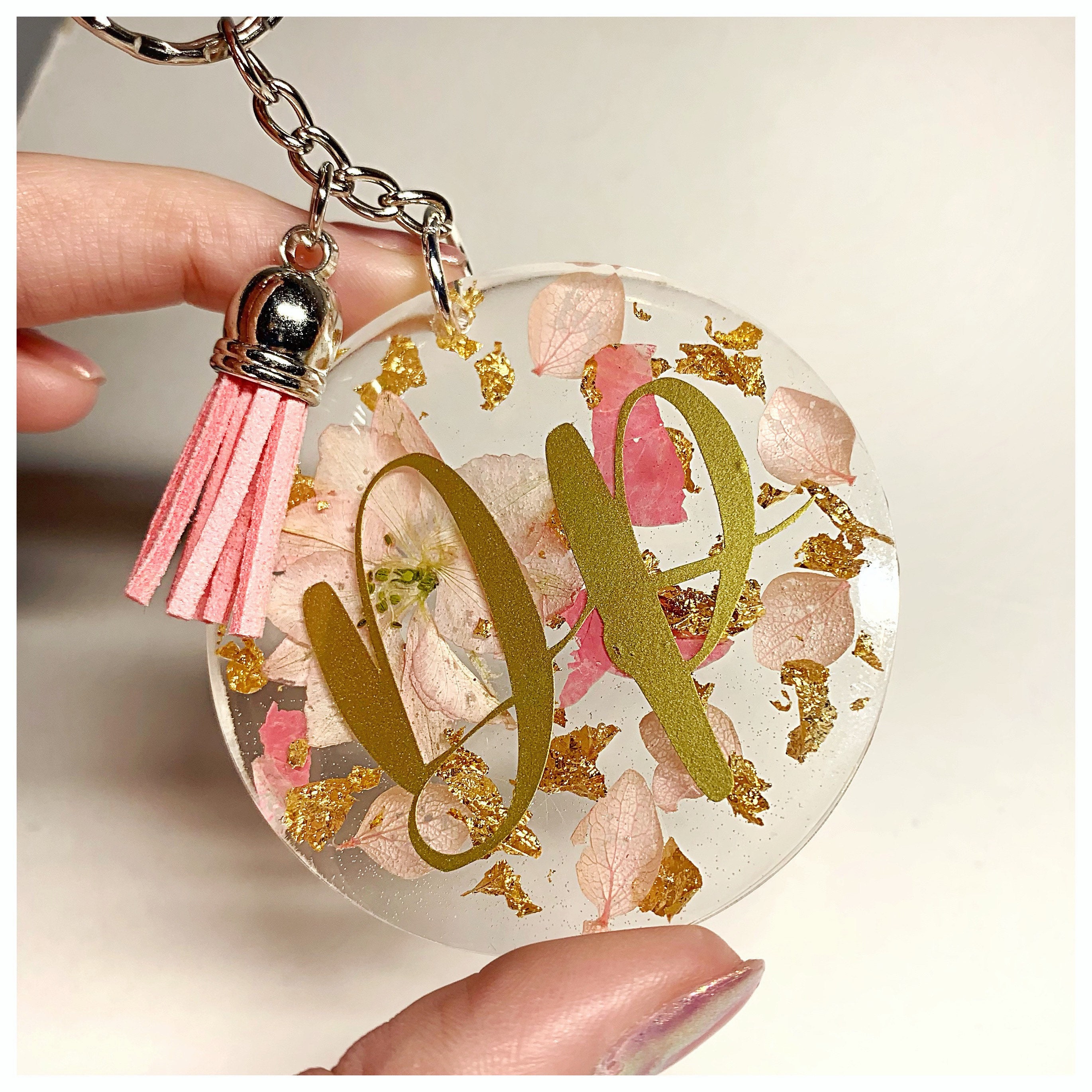 Pressed Flower Personalised Keyring / Keychain / Resin Pressed - Etsy ...