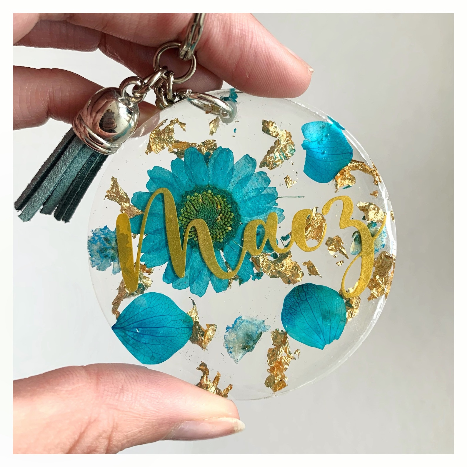 Pressed Flower Personalised Keyring / Keychain / Resin Pressed - Etsy ...