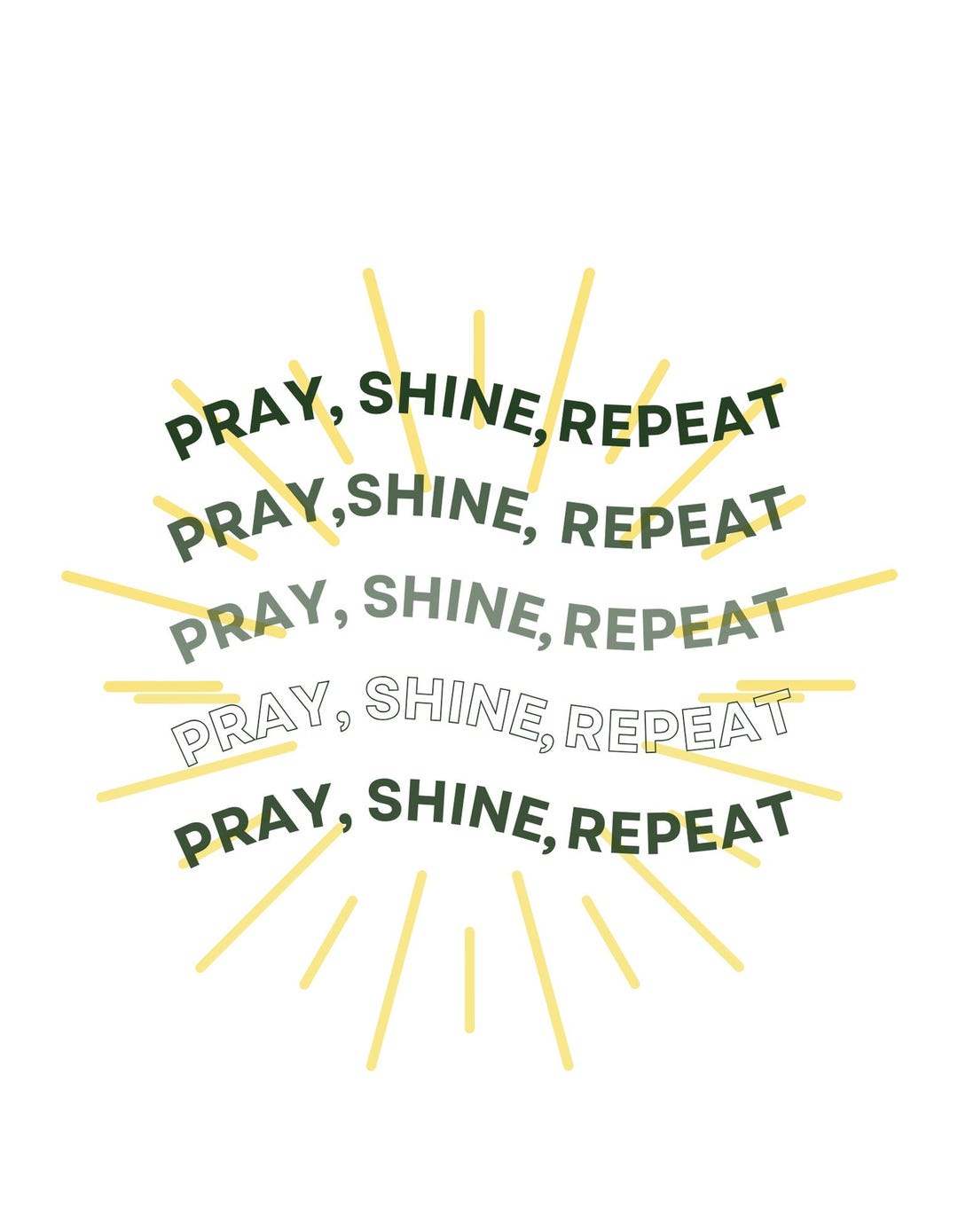 Pray, Shine, Repeat Printable Design PNG Front & Back - Etsy