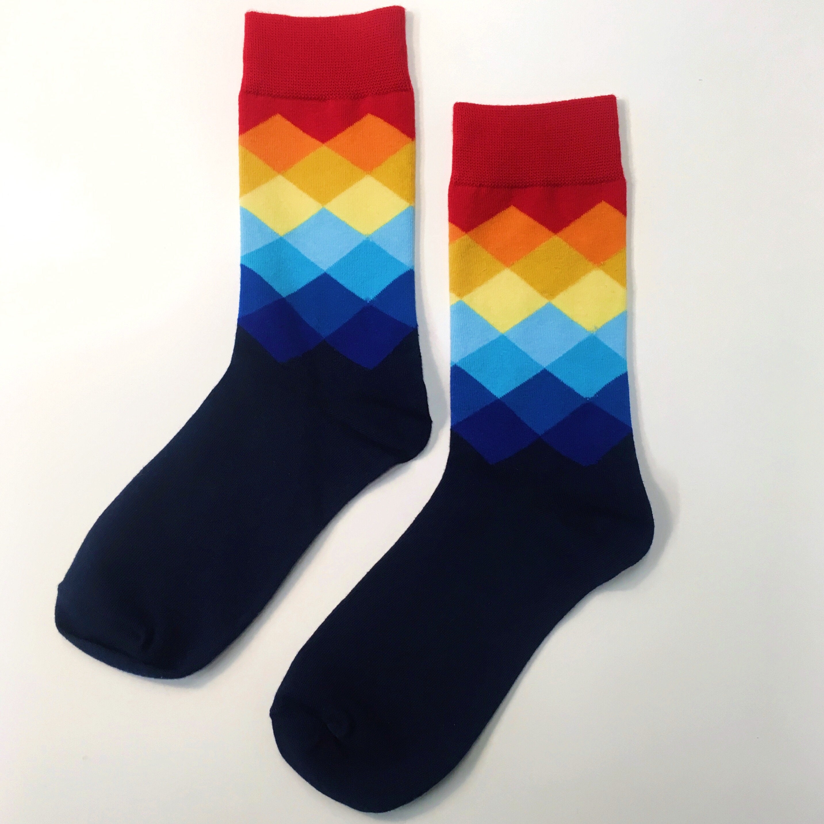 Multi-coloured Check Socks - Hustle Cooperative Fashion Socks - Unisex ...